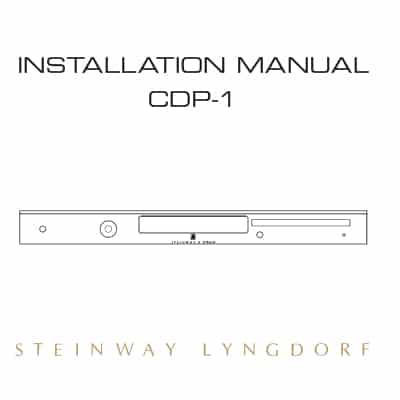 Download CDP-1 installation manual - Steinway Lyngdorf