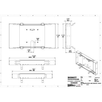 Model M technical drawings - mounting brackets - Steinway Lyngdorf